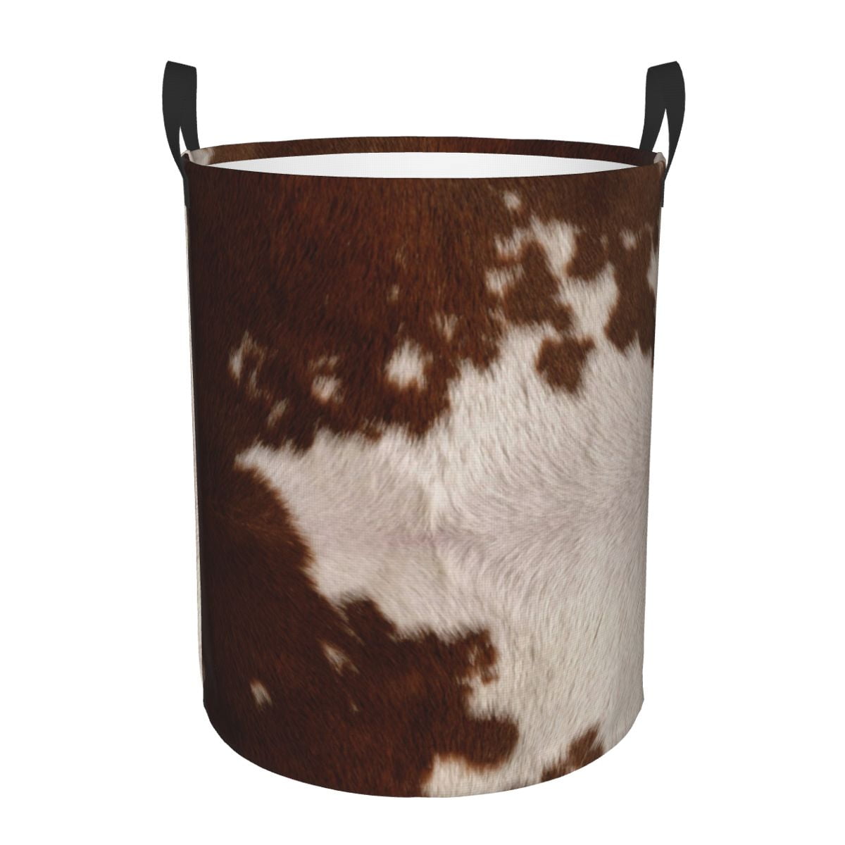 Custom Cow Print Laundry Basket Collapsible Anima Texture Clothes Toy ...