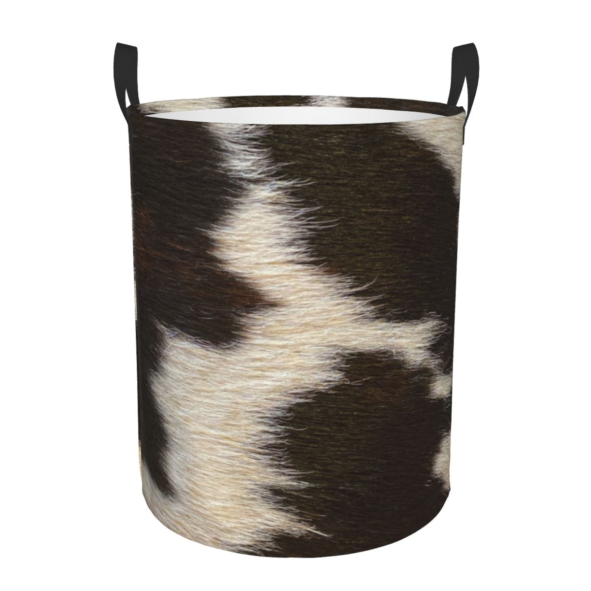 Custom Cow Print Laundry Basket Collapsible Anima Texture Clothes Toy ...