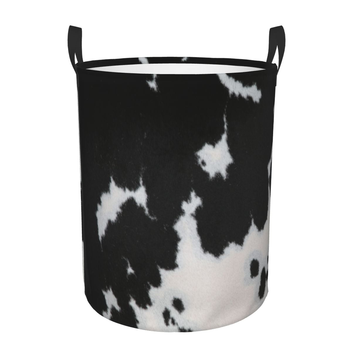 Custom Cow Print Laundry Basket Collapsible Anima Texture Clothes Toy ...