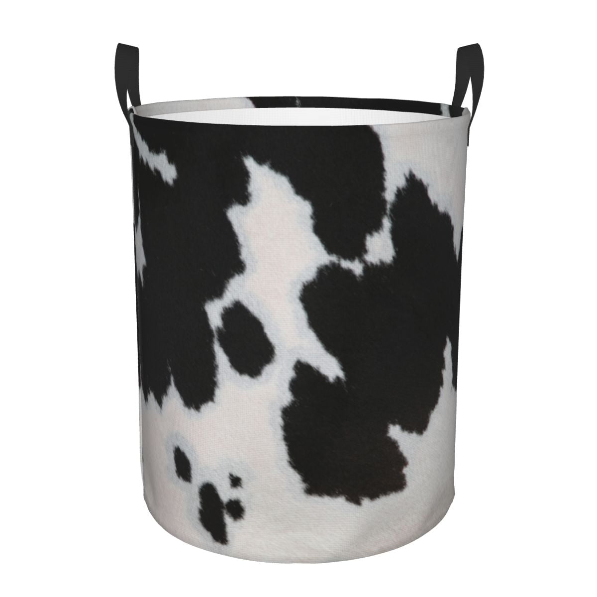 Custom Cow Print Laundry Basket Collapsible Anima Texture Clothes Toy ...