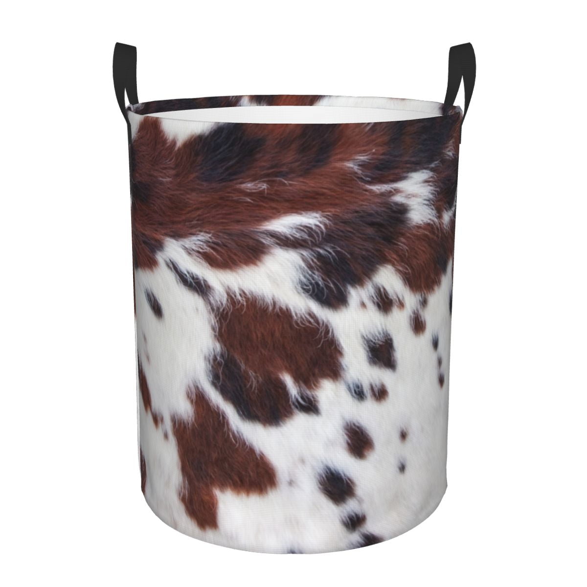 Custom Cow Print Laundry Basket Collapsible Anima Texture Clothes Toy ...