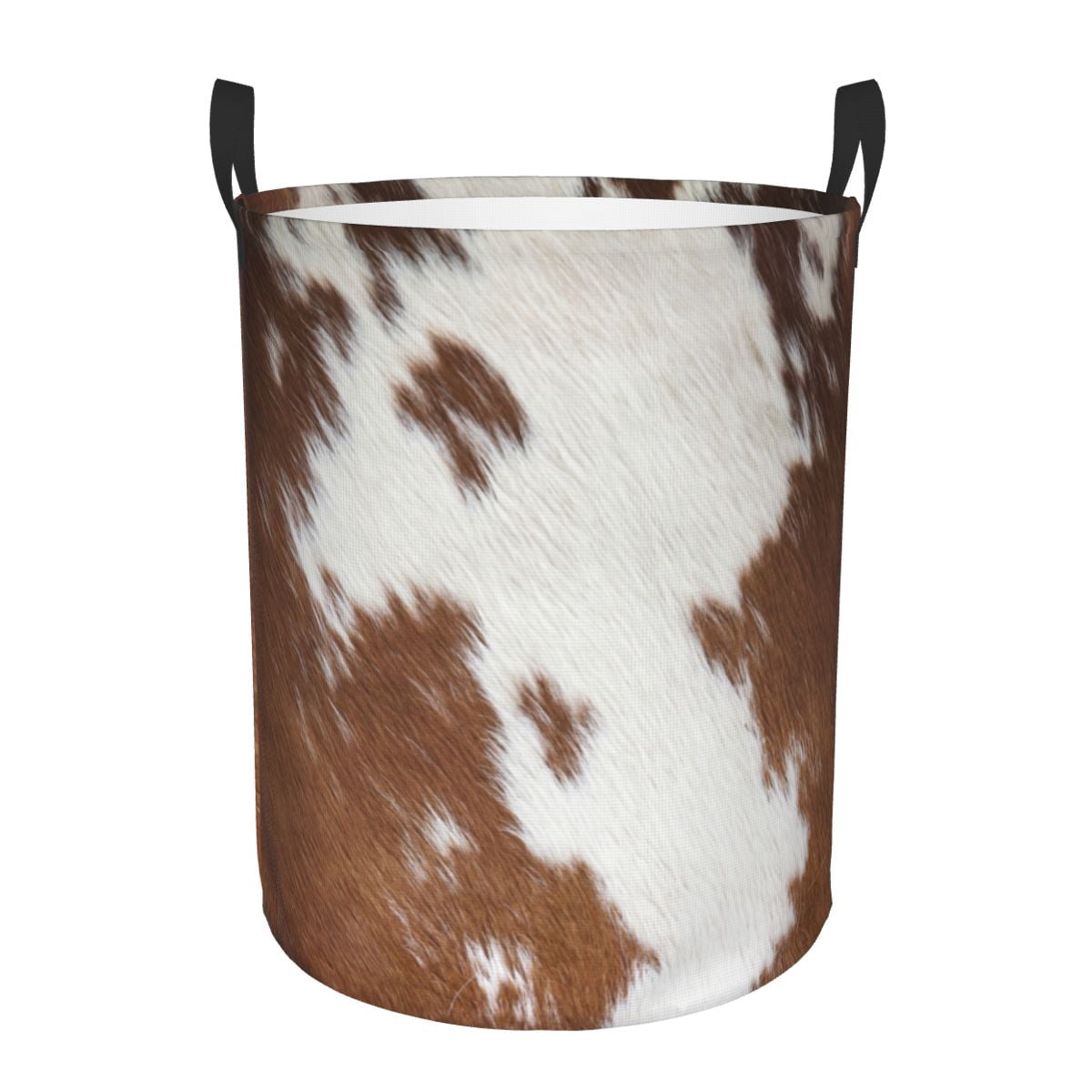 Custom Cow Print Laundry Basket Collapsible Anima Texture Clothes Toy ...