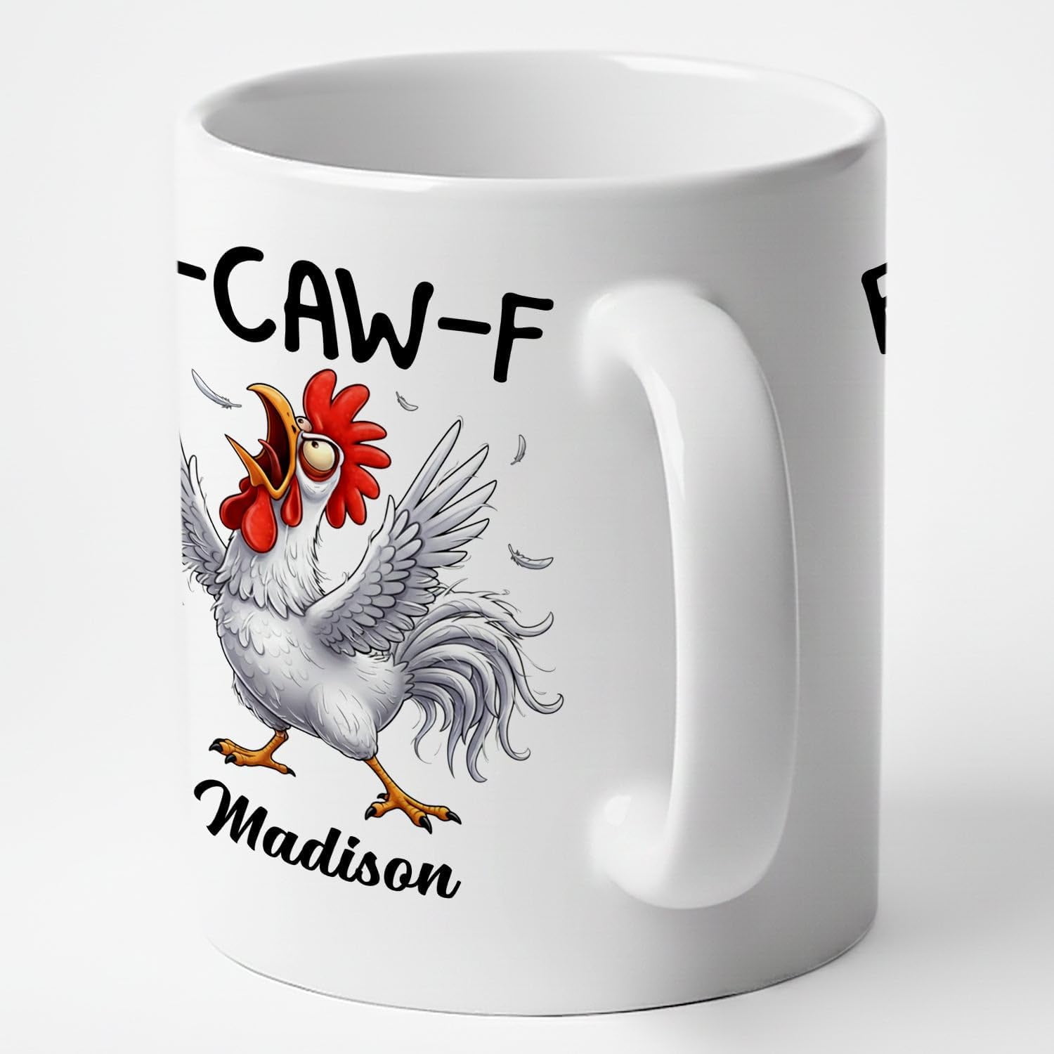 Custom Crazy & Angry Chicken Rooster Caw-F Cup 11 15 Oz, Funny Chicken ...