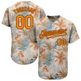 Custom Cream Bay Orange-Brown 3D Pattern Design Hawaii Palm Leaves ...