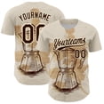 Custom Cream Brown 3D Pattern Design Coffee Maker Authentic Baseball ...