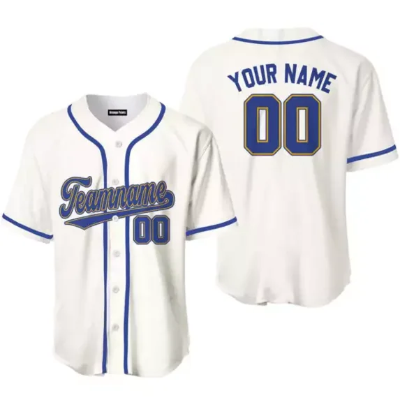 Custom Cream Royal Blue Yellow Baseball Jerseys For Men & Women JN1045 ...