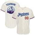 Custom Cream Royal Pinstripe Red-White Authentic Baseball Jersey - Hot ...