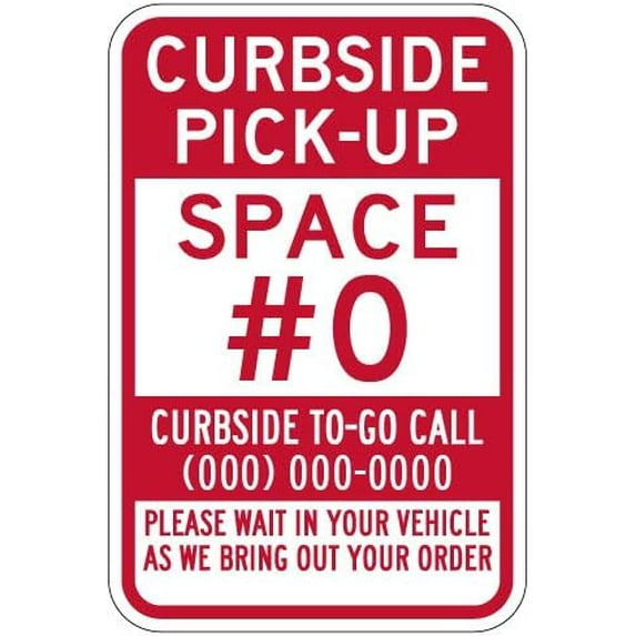 Custom Curbside Space Number to Go Parking Sign 12"x 8" Metal Signs For ...