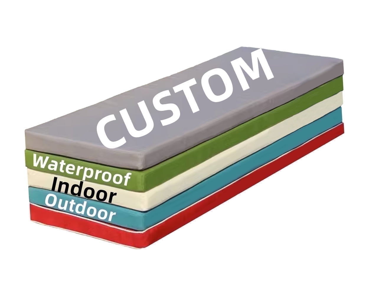 Custom Cushions Indoor/Outdoor Replacement Bench Seat Cushion, Cut to ...