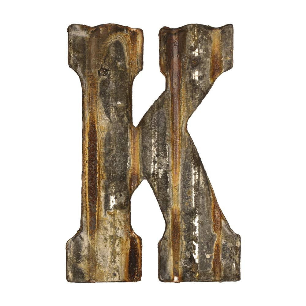 Custom Cut Decor 8'' Rusty Galvanized Corrugated Metal Letter -K ...