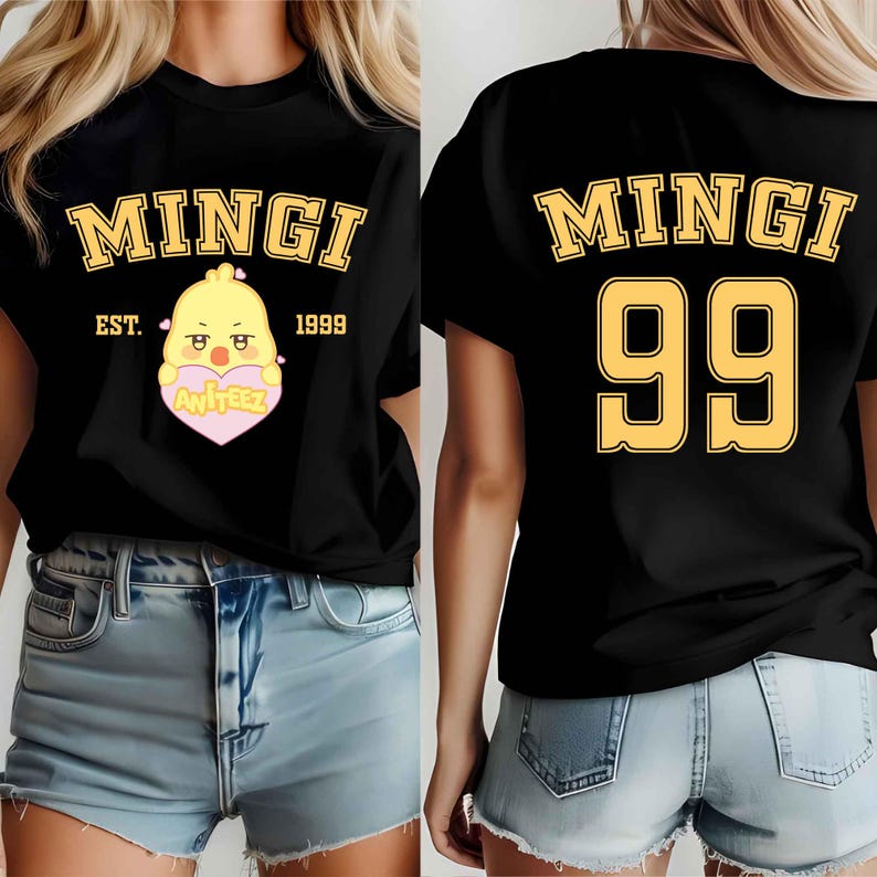 Custom Cute Ateez Members Aniteez 2 sides T-Shirt, Ateez The World Ep ...