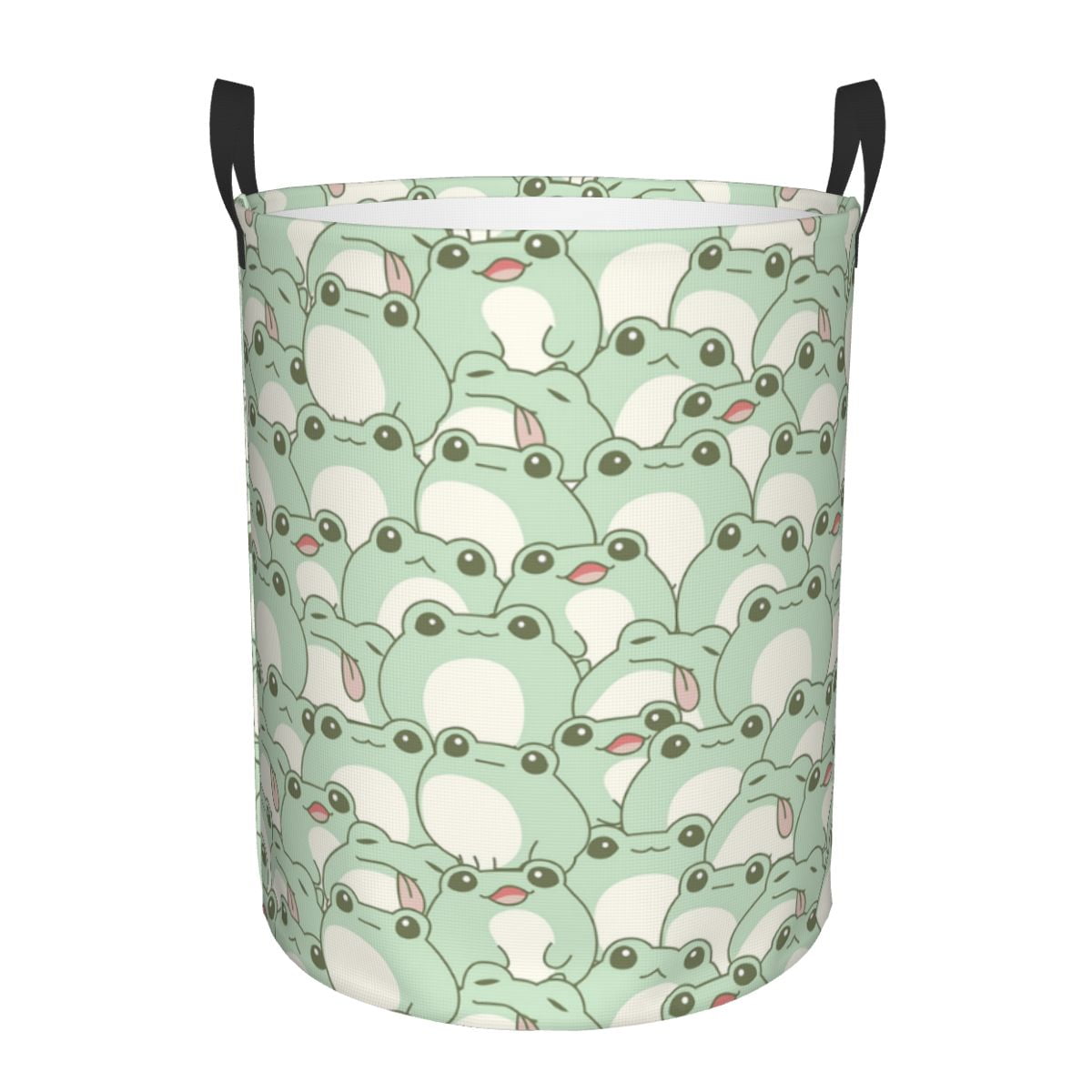 Custom Cute Cartoon Frog Laundry Hamper Large Clothes Storage Basket ...