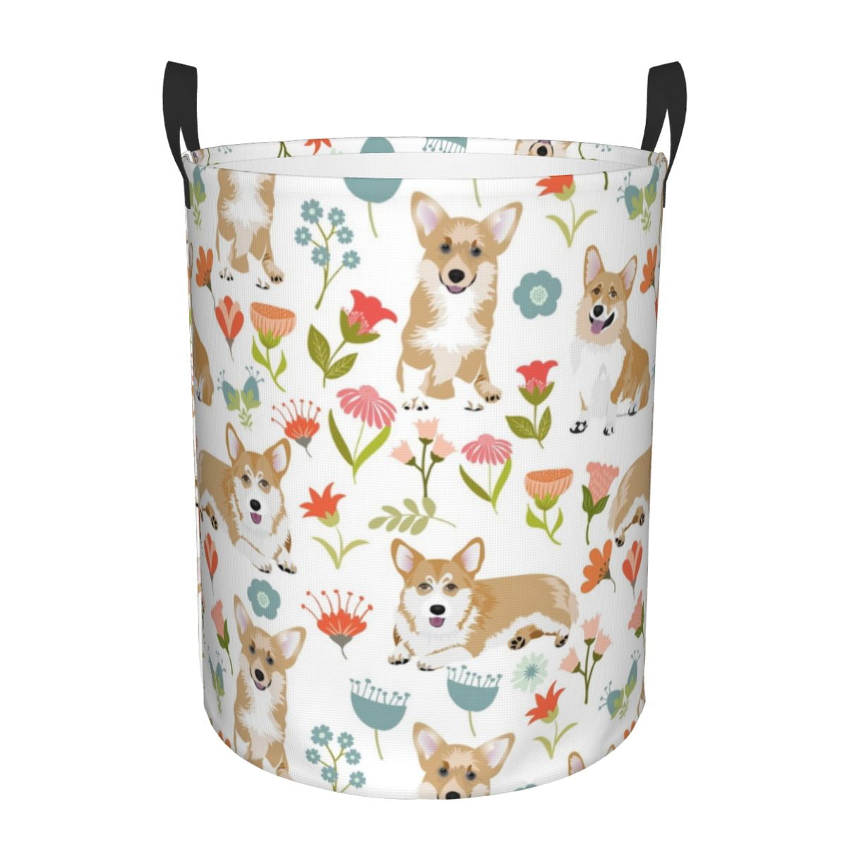 Custom Cute Corgi Puppy Laundry Basket Collapsible Clothing Hamper Toys ...
