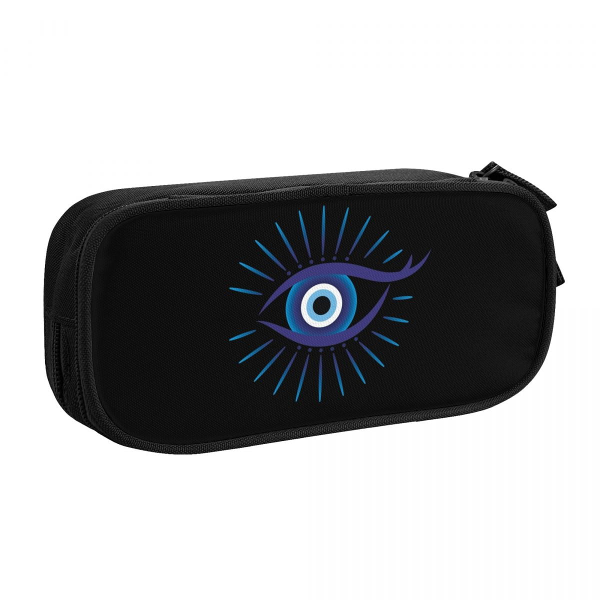 Custom Cute Evil Eye Charms On White Pencil Case for Large Capacity ...