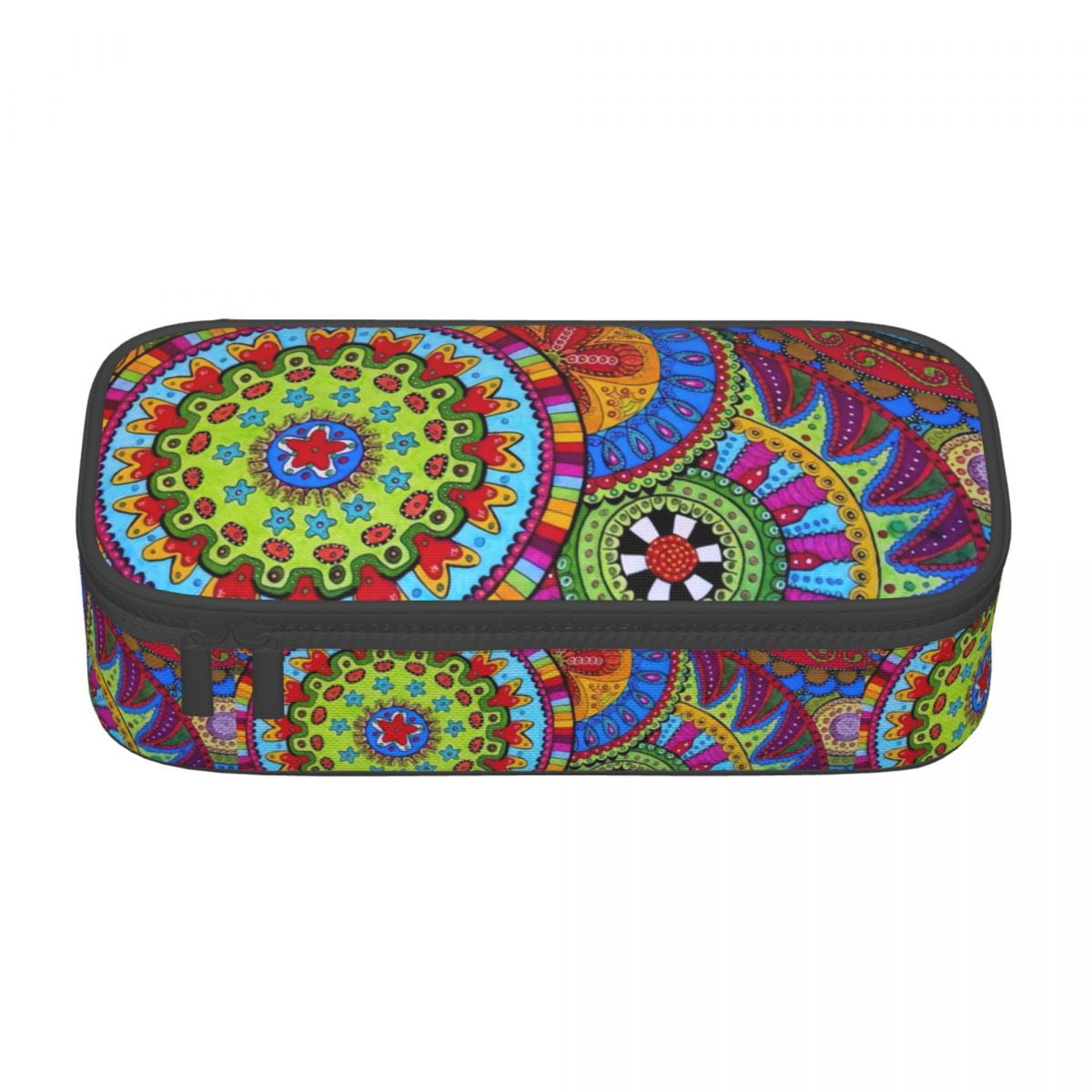 Custom Cute Golden Om Mandala Pencil Cases for Large Storage Henna Aum ...