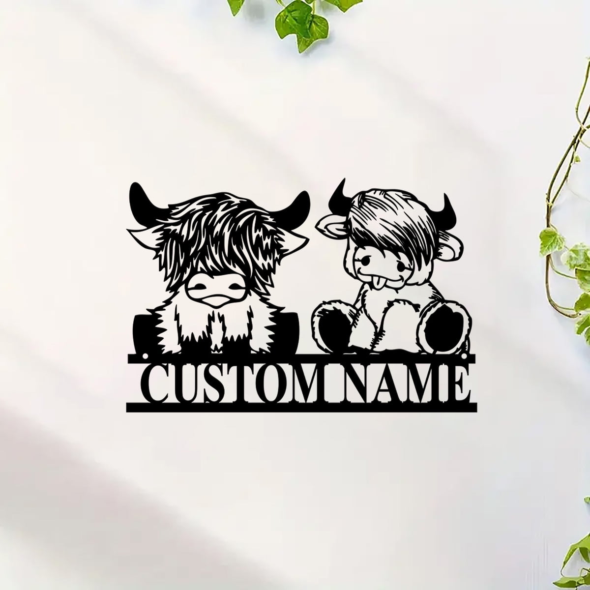Custom Cute Highland Cow Metal Sign,Highland Cow Decor,Personalized ...