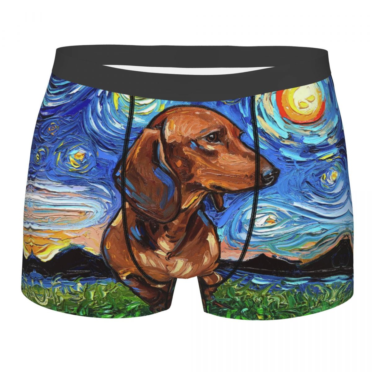 Custom Cute Little Dachshund Puppy Underwear Men Breathbale Weiner Dog ...