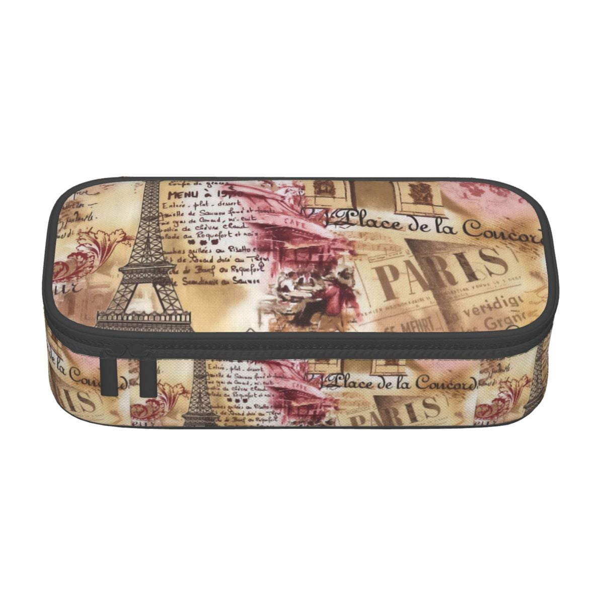 Custom Cute Paris Eiffel Tower Floral Pencil Case for s Large Capacity ...