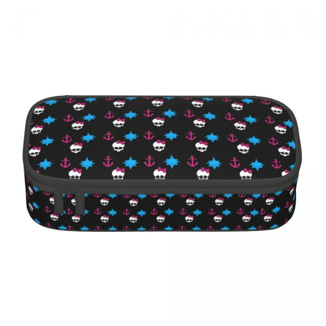 Custom Cute Skull Print Horror Pencil Cases for Large Capacity Skeleton ...