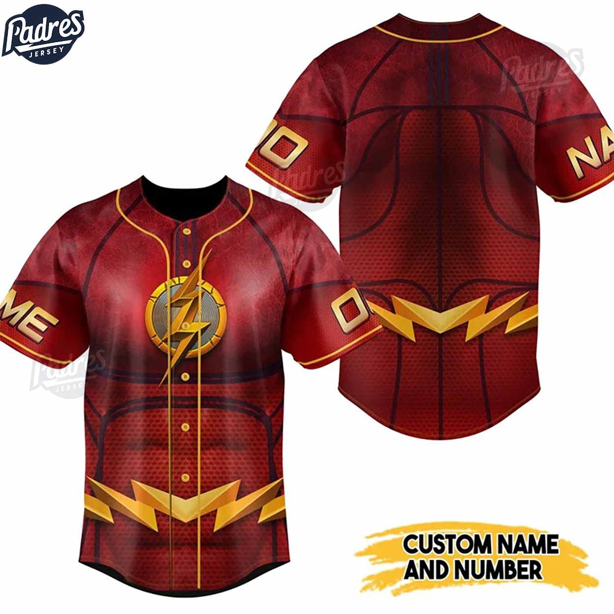Custom DC Studios Logo The Flash Baseball Jersey - Walmart.com