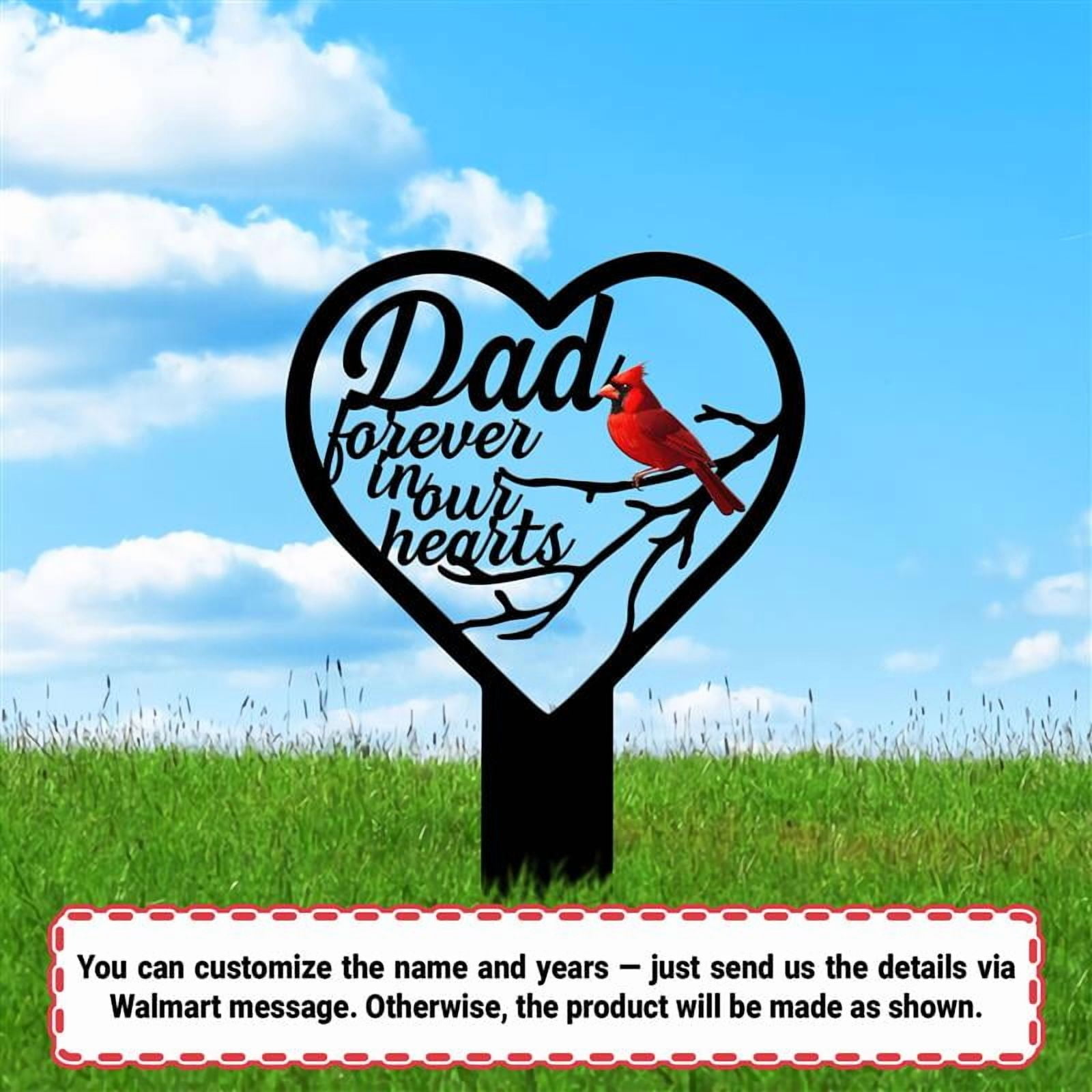Custom Dad Memorial Garden Stake with Cardinal – Personalized Metal ...