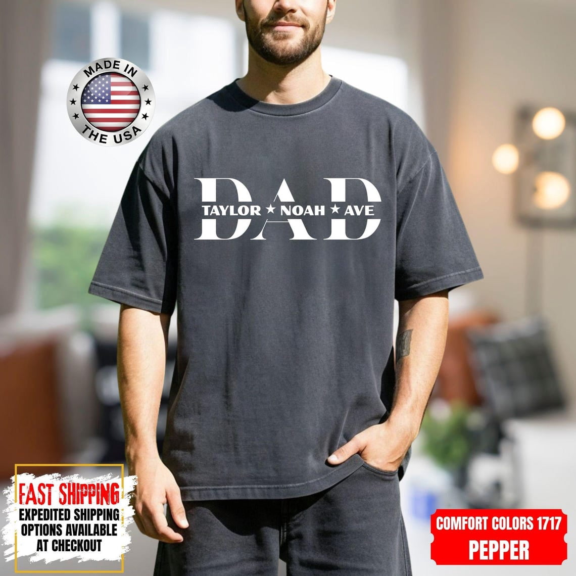 Custom Dad Names Personalized New Daddy Birthday Gift T-shirt - Walmart.com