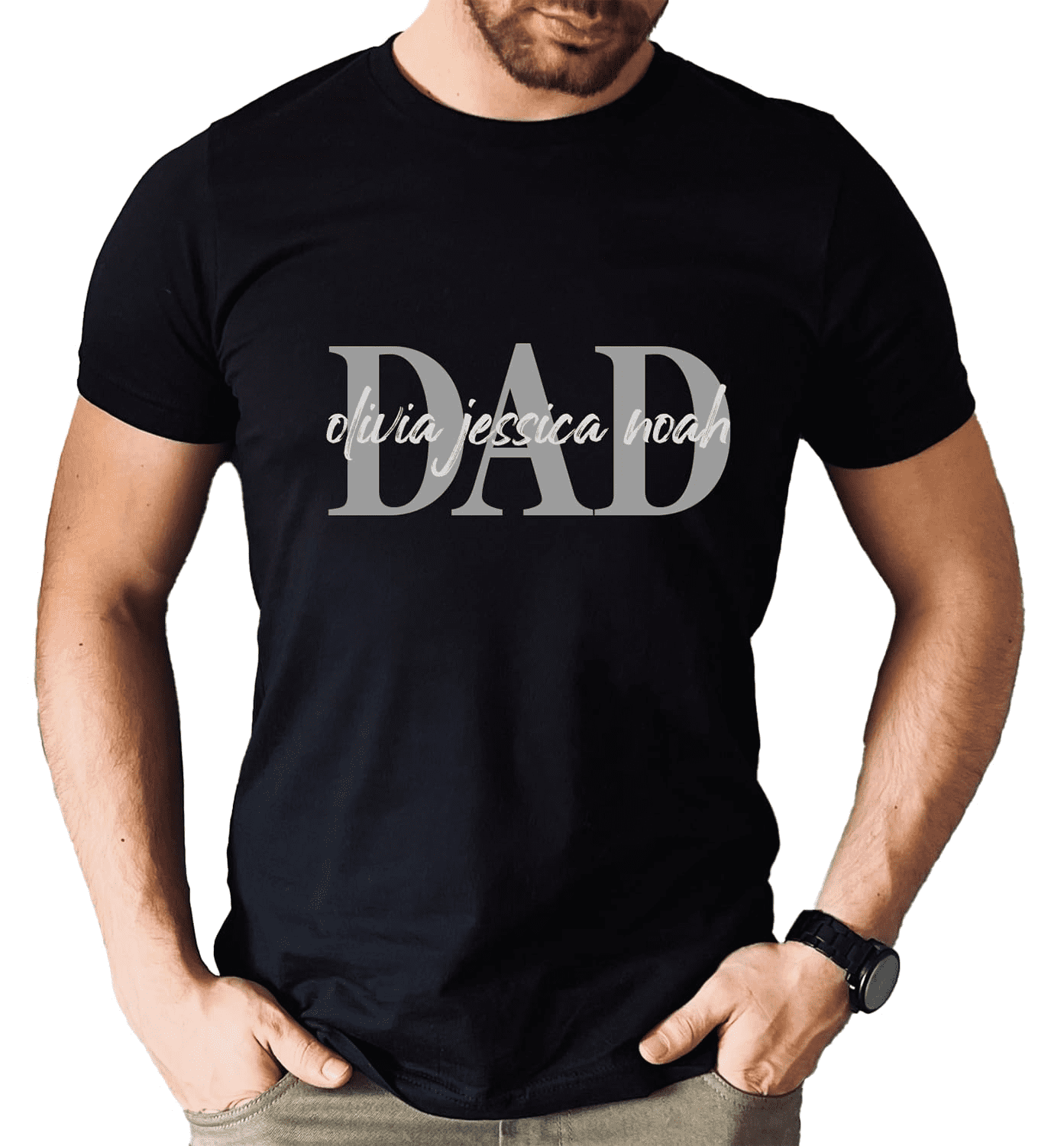 Custom Dad Shirt With Kids Names Personalized Fathers Day Gifts for Dad ...
