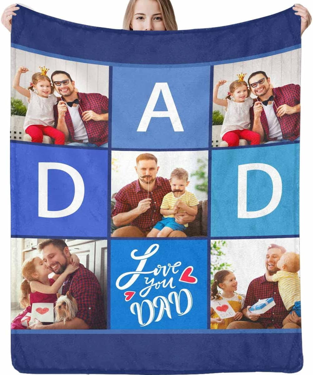 Custom Daddy Blanket with Text Picture Collage Dad You are The King 6 ...