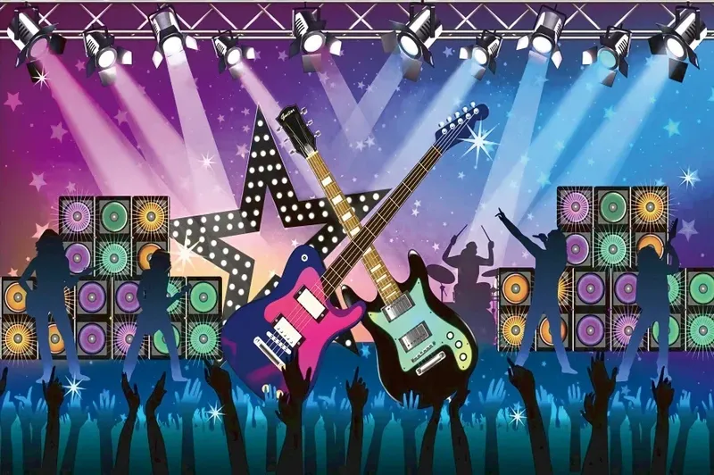 Custom Dance Photo Backdrop 80s 90s Happy Birthday Party Music Stage ...