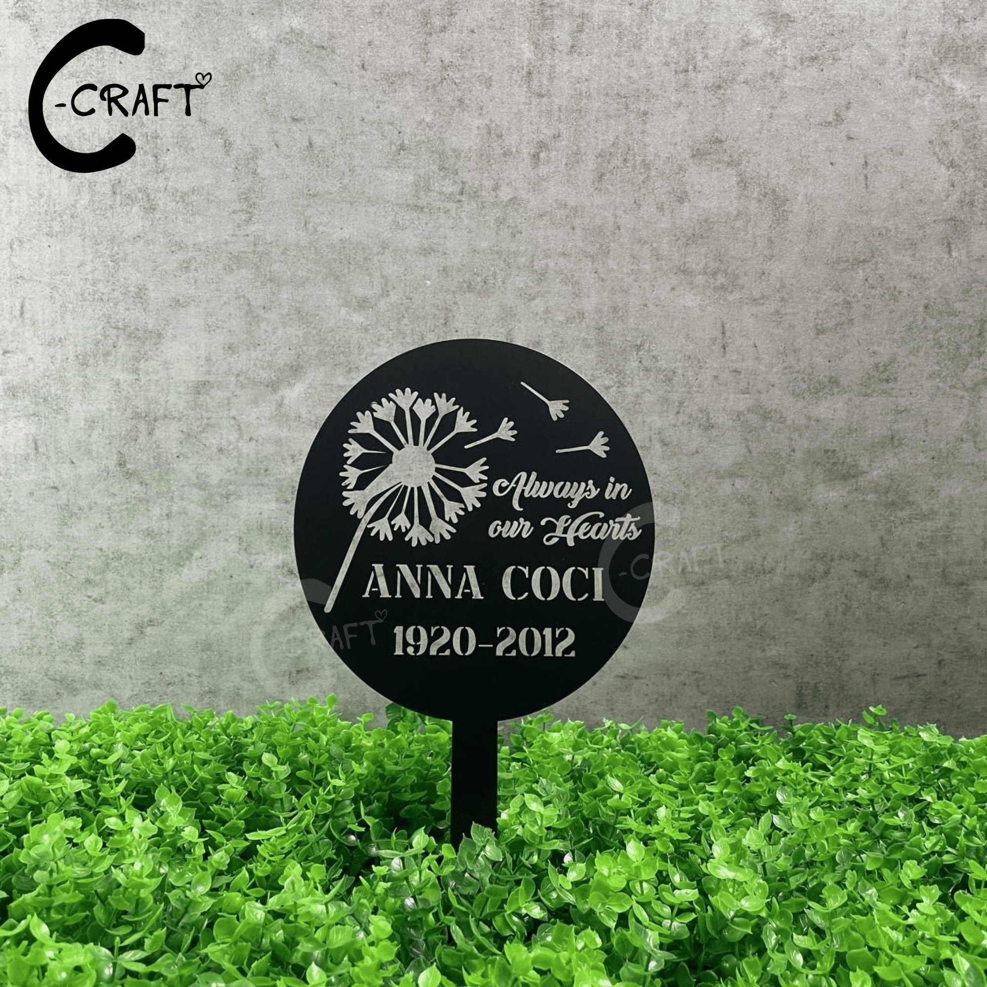Custom Dandelion 24 Inches Memorial Garden Plaque with Stake, Metal ...