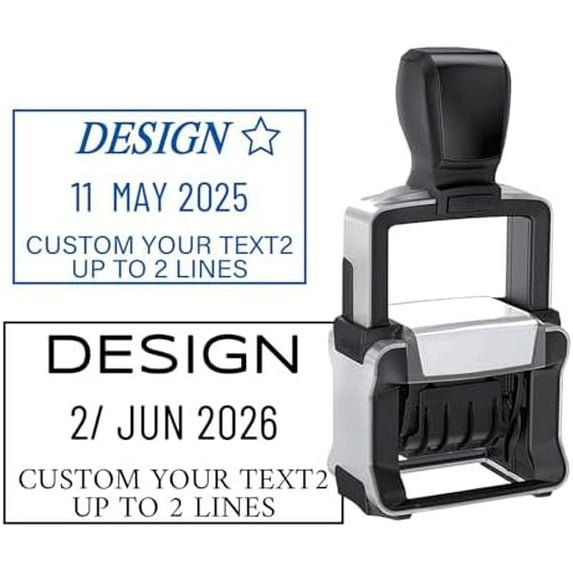 Custom Date Stamp with Personalized Text, Professional Self Inking - 4 ...