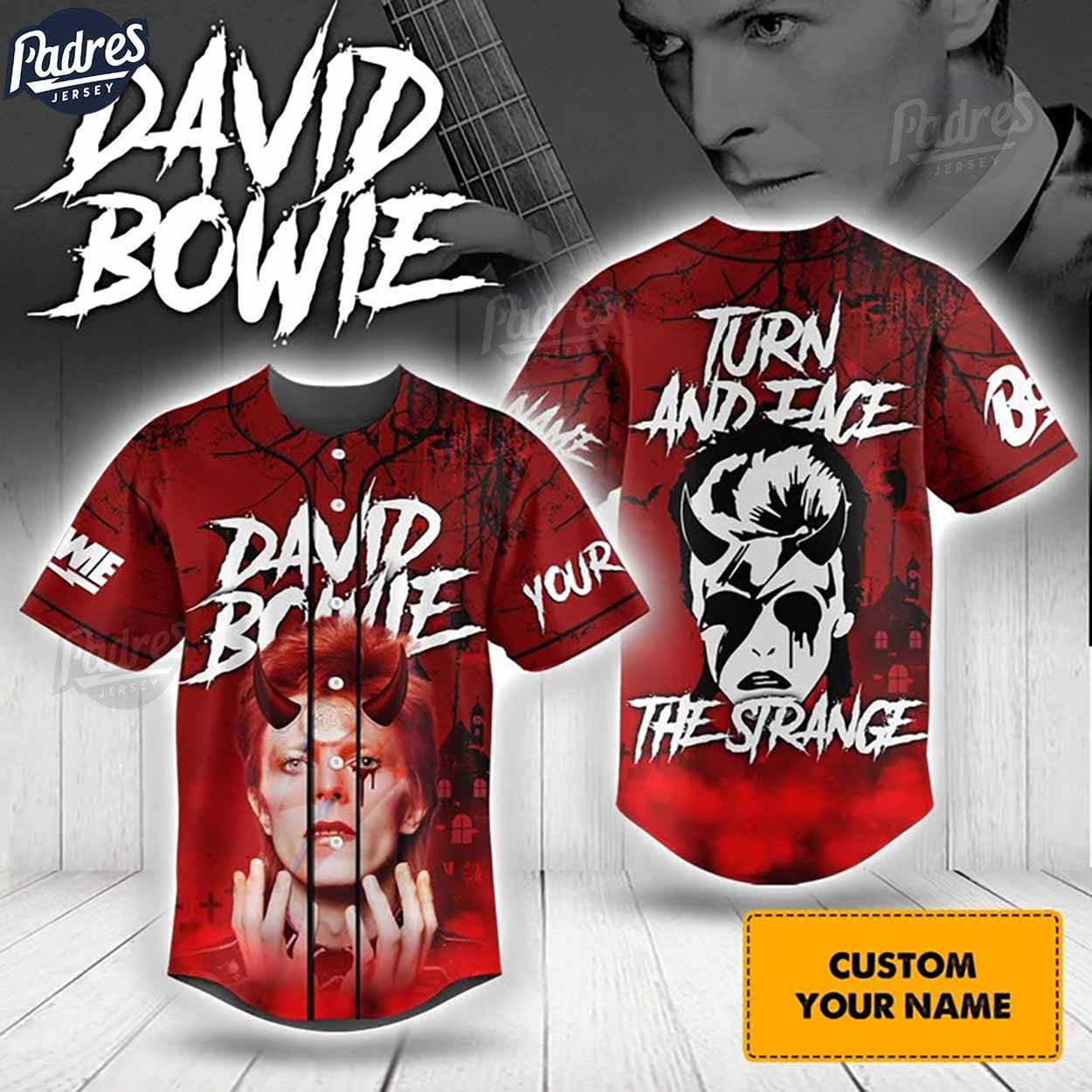 Custom David Bowie Halloween Baseball Jersey - Walmart.com