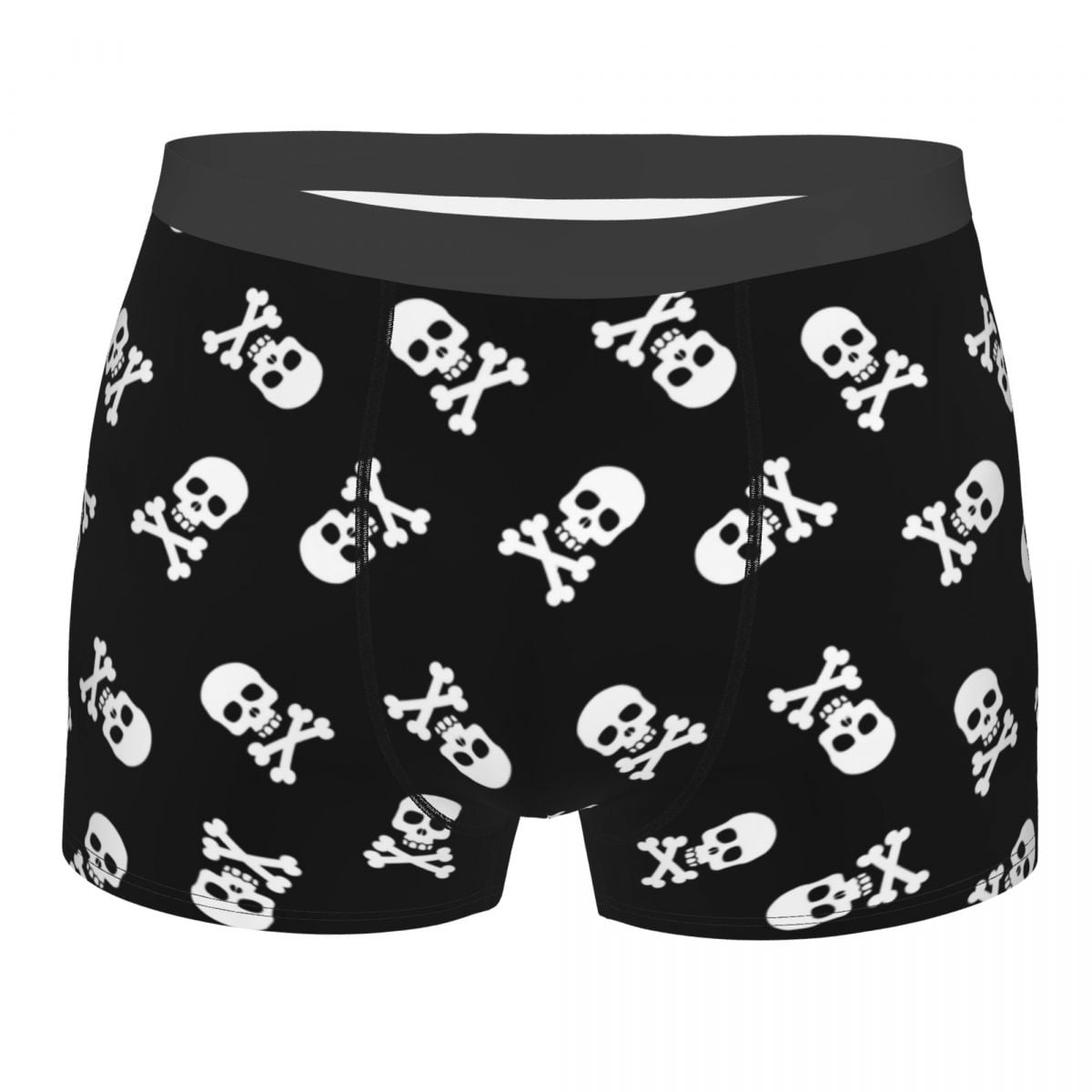 Custom Death Skull Gothic Skeleton Underwear Men Stretch Boxer Briefs ...