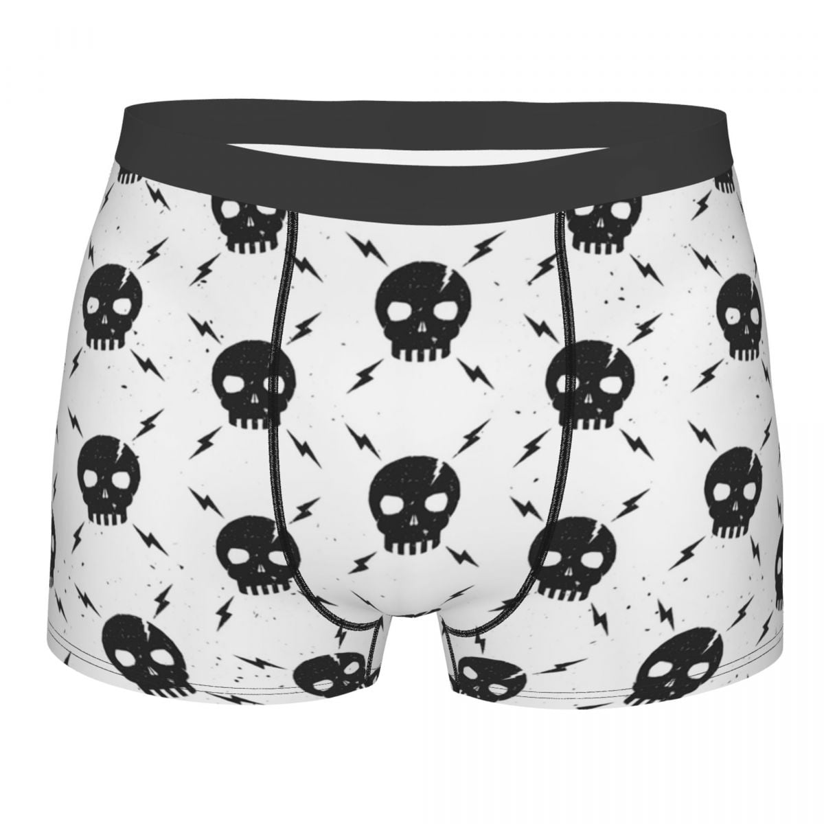 Custom Death Skull Gothic Skeleton Underwear Men Stretch Boxer Briefs ...