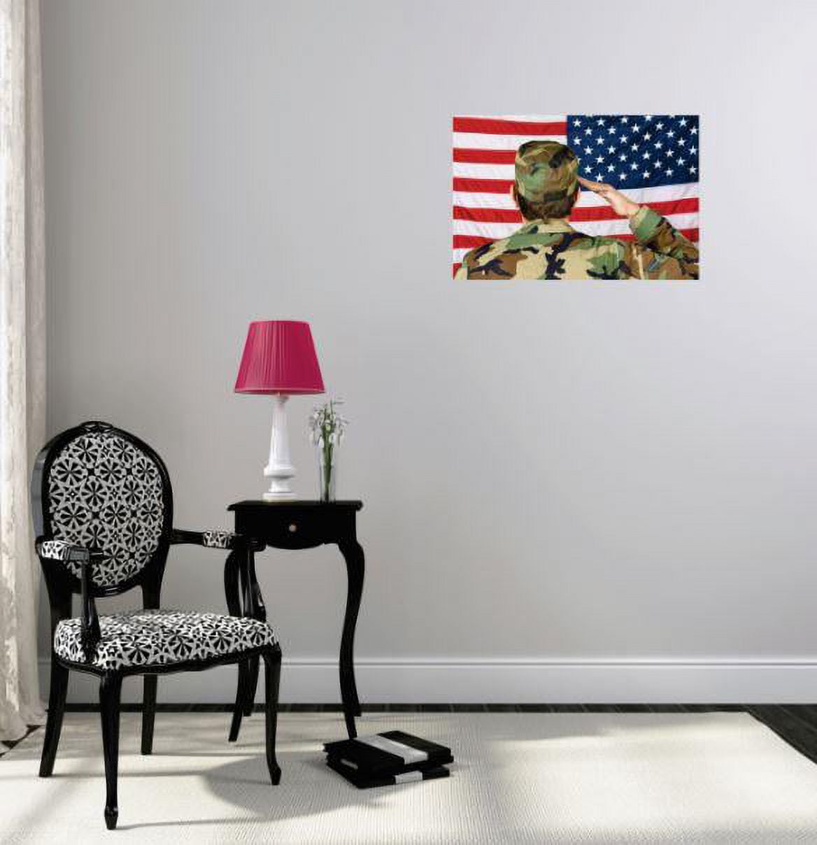 Custom Decal Vinyl Wall Sticker : Saluting American Flag Patriotism ...