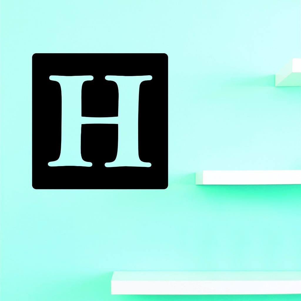 Custom Decals Alphabet Letter H Wall Art Size: 16 X 16 Inches Color ...