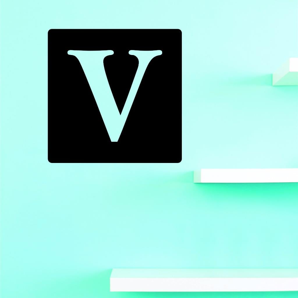 Custom Decals Alphabet Letter V Wall Art Size: 12 X 12 Inches Color ...