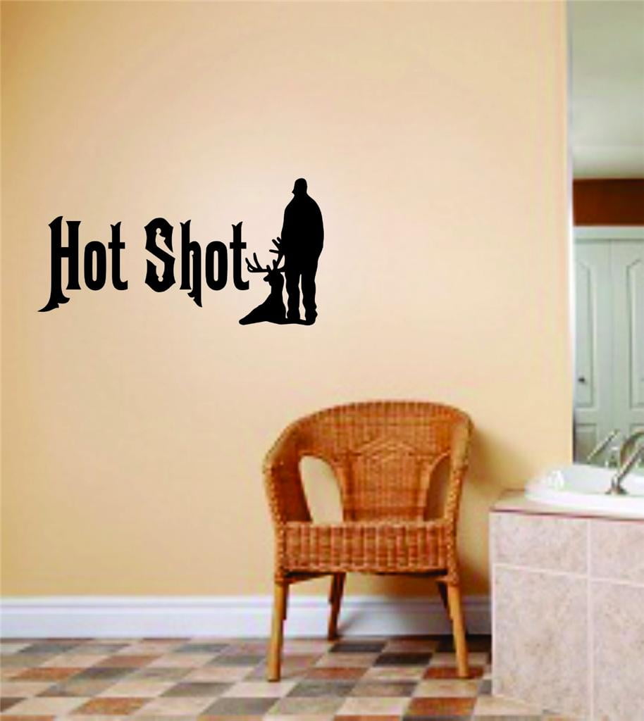 Custom Decals Hot Shot Letters With Deer Buck Image Animal Hunting ...
