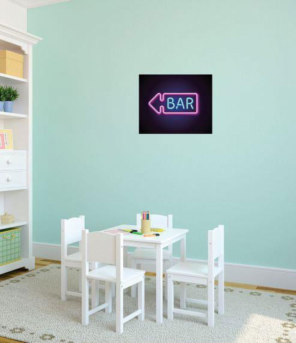 Custom Decals Neon Sign Bar This Way Banner Bathroom 10 X15 ...