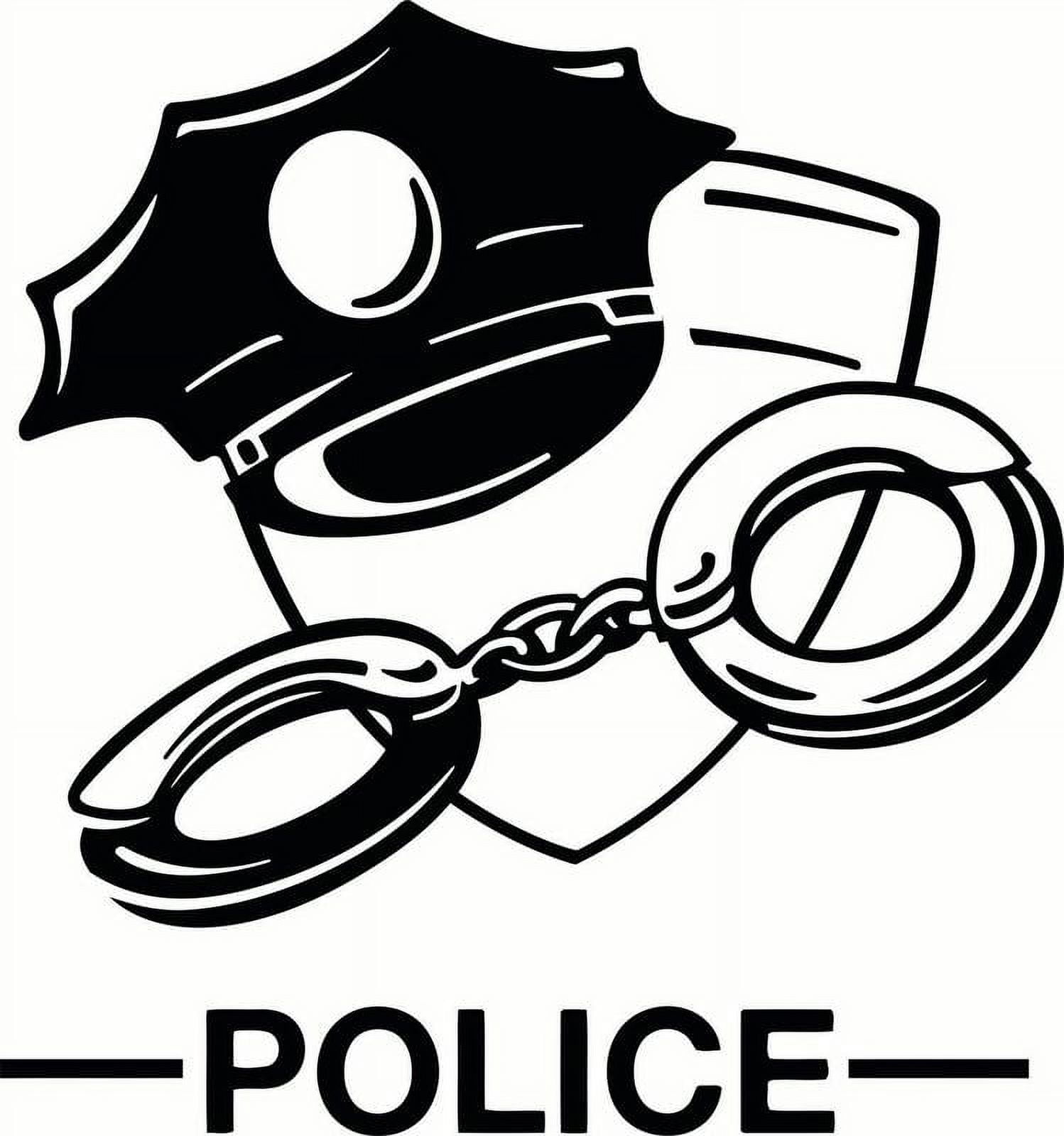 Custom Decals Police Equipment Supplies Hat Cap Night Stick Hand Cuffs ...