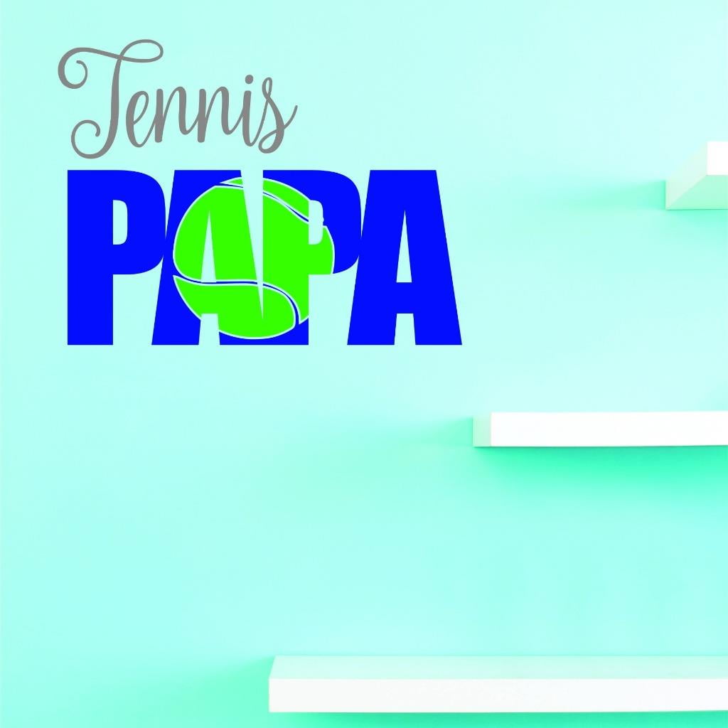 Custom Decals Tennis Papa Wall Art Size: 14 X 28 Inches Color: Multi ...