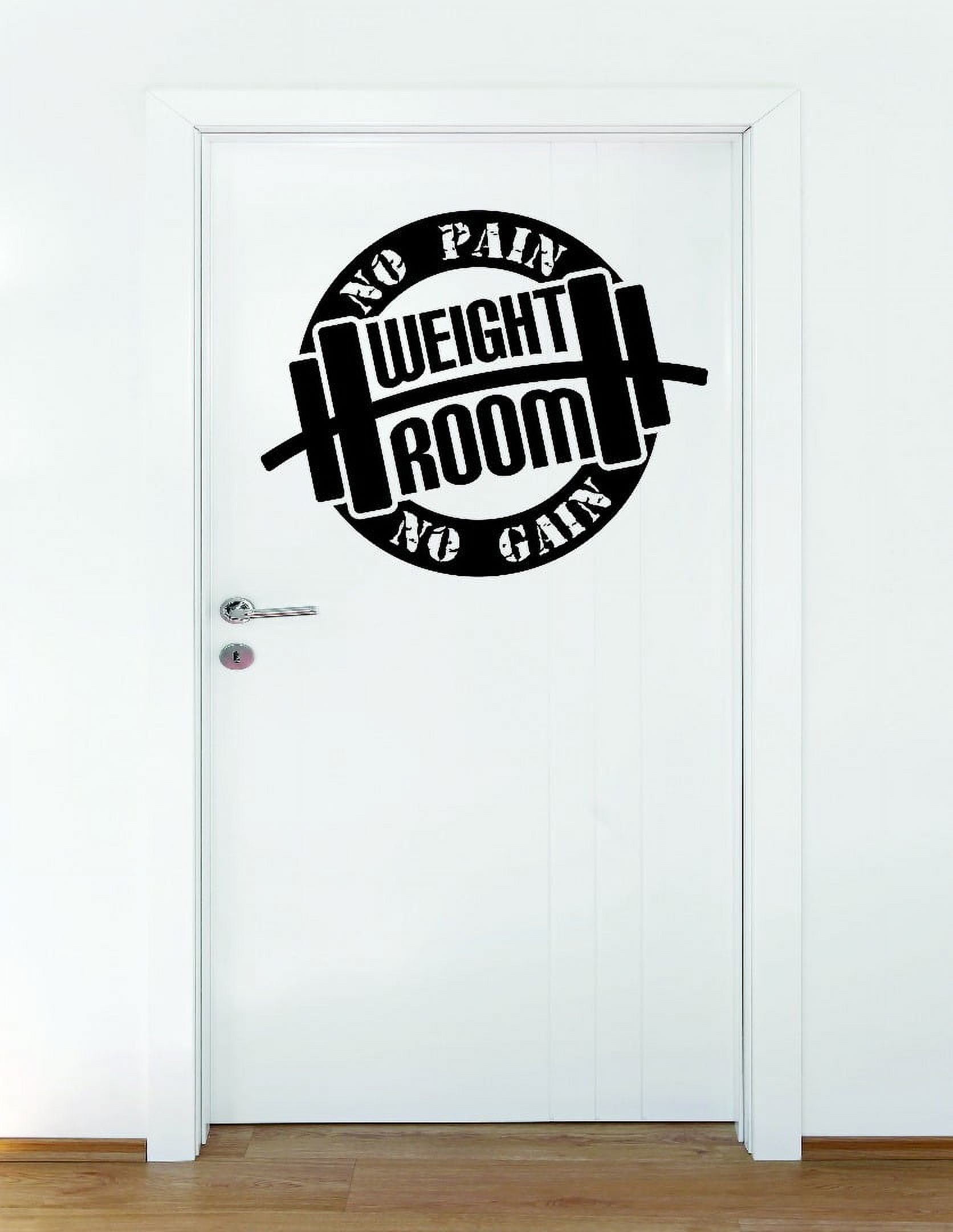 Custom Decals Weight Room No Pain No Gain Body Builder Workout Weights ...