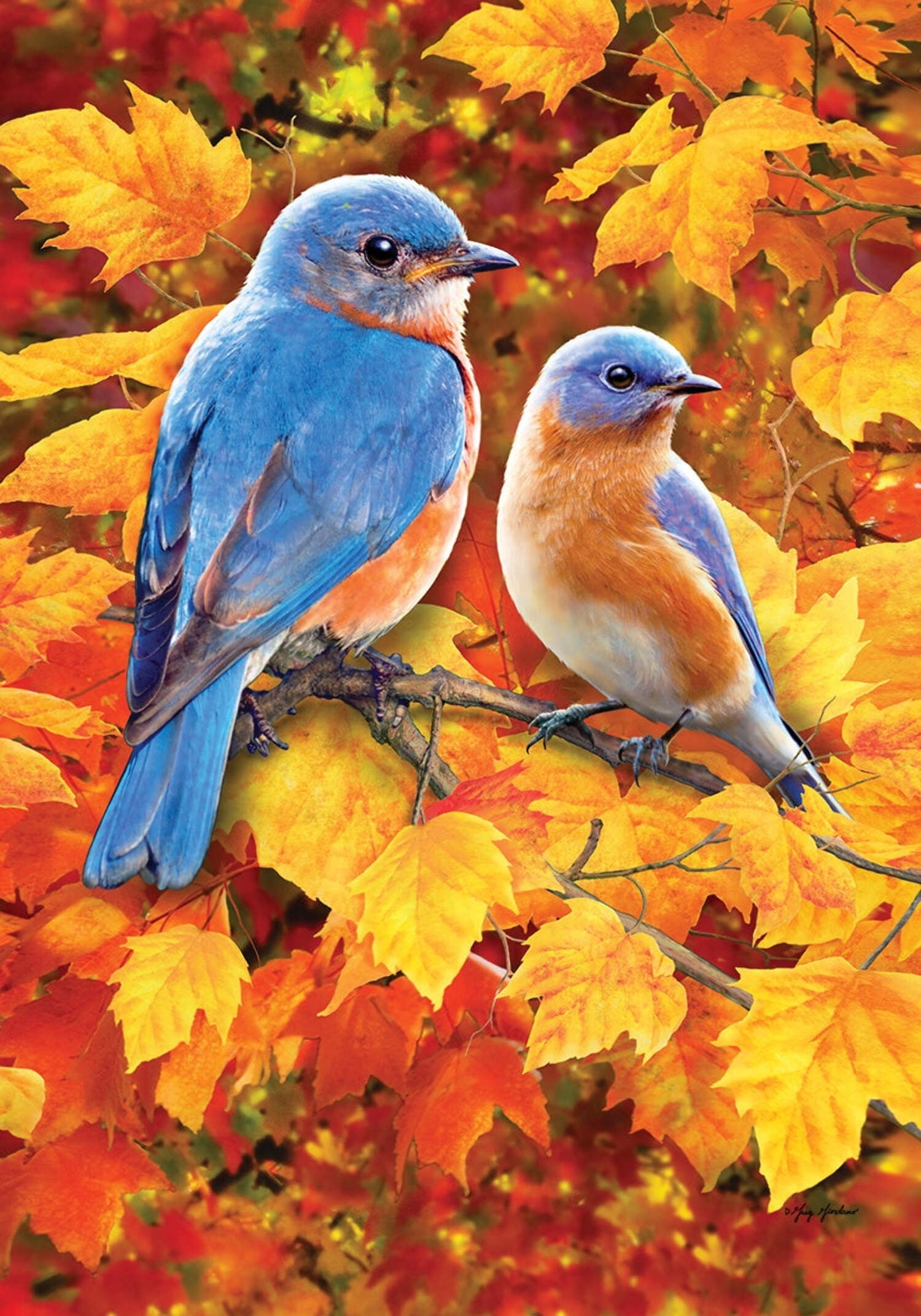 Fall Bluebirds 4147 Decorative Flag - Walmart Business Supplies