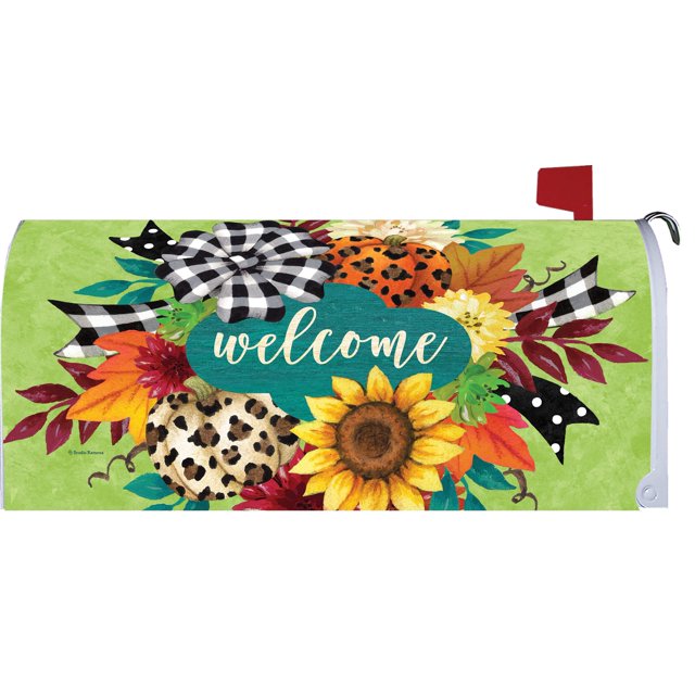Custom Decor Fall Swag Welcome Mailbox Makeover - Vinyl with Magnetic ...