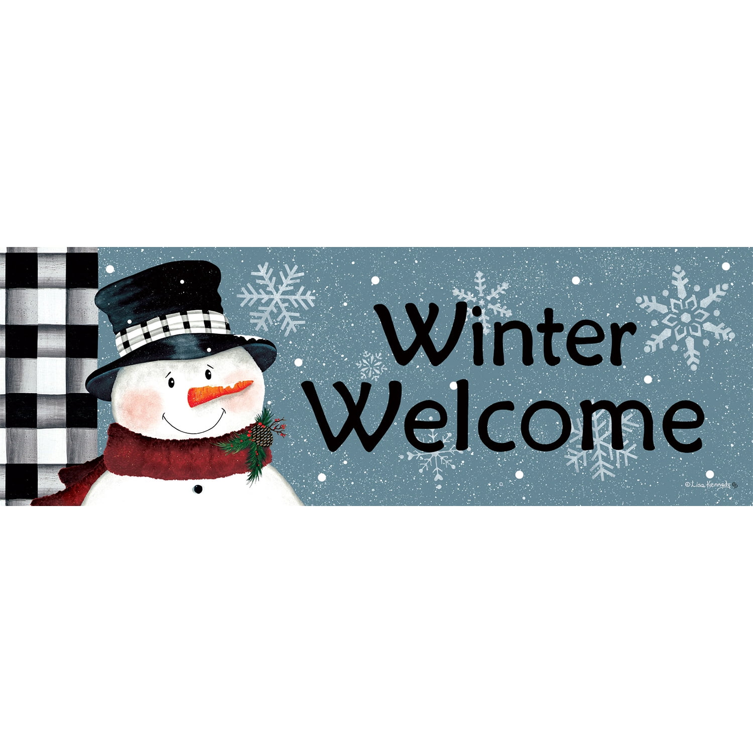 Custom Decor Signature Sign - Black & White Snowman - Walmart.com