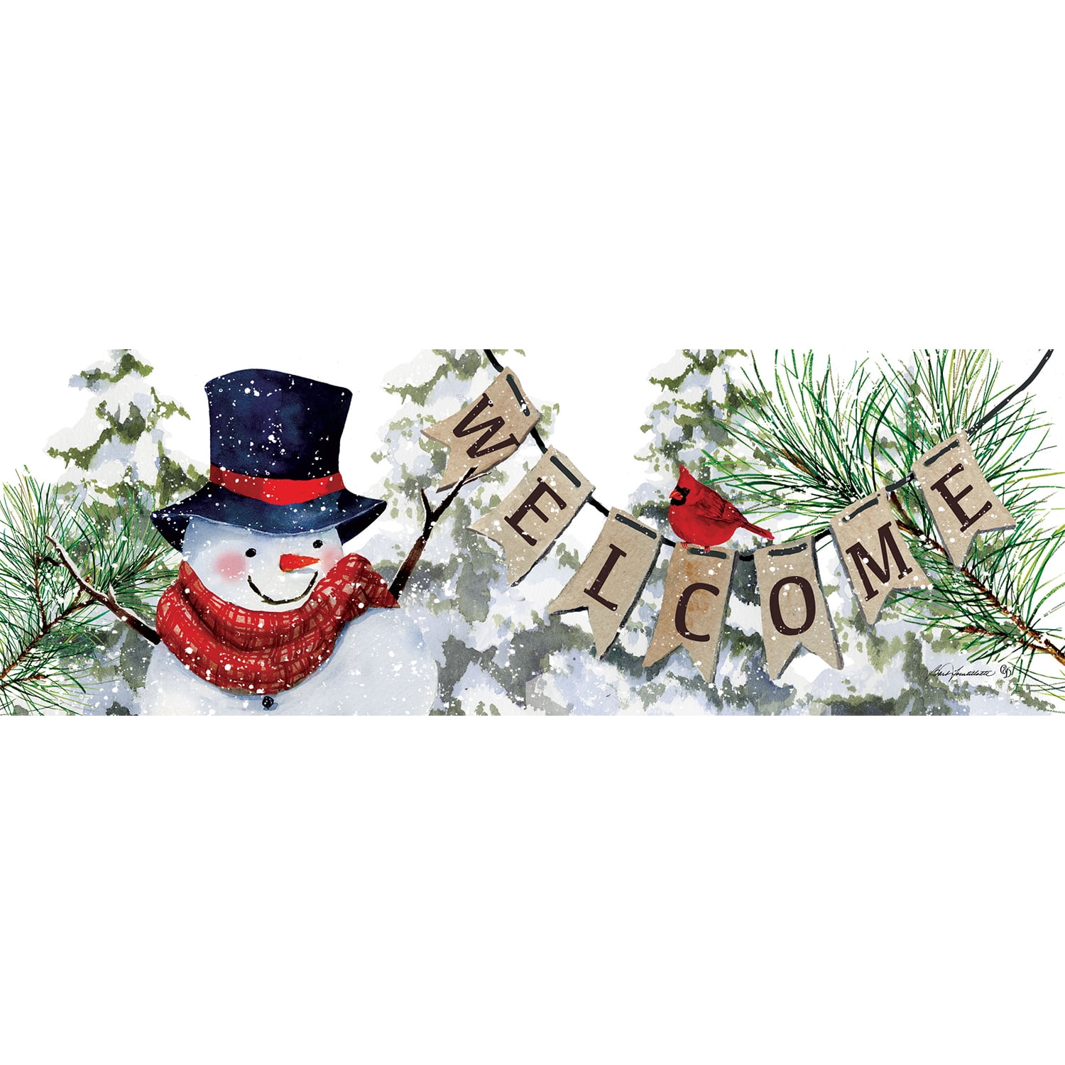 Custom Decor Signature Sign - Deer Snowman - Walmart.com