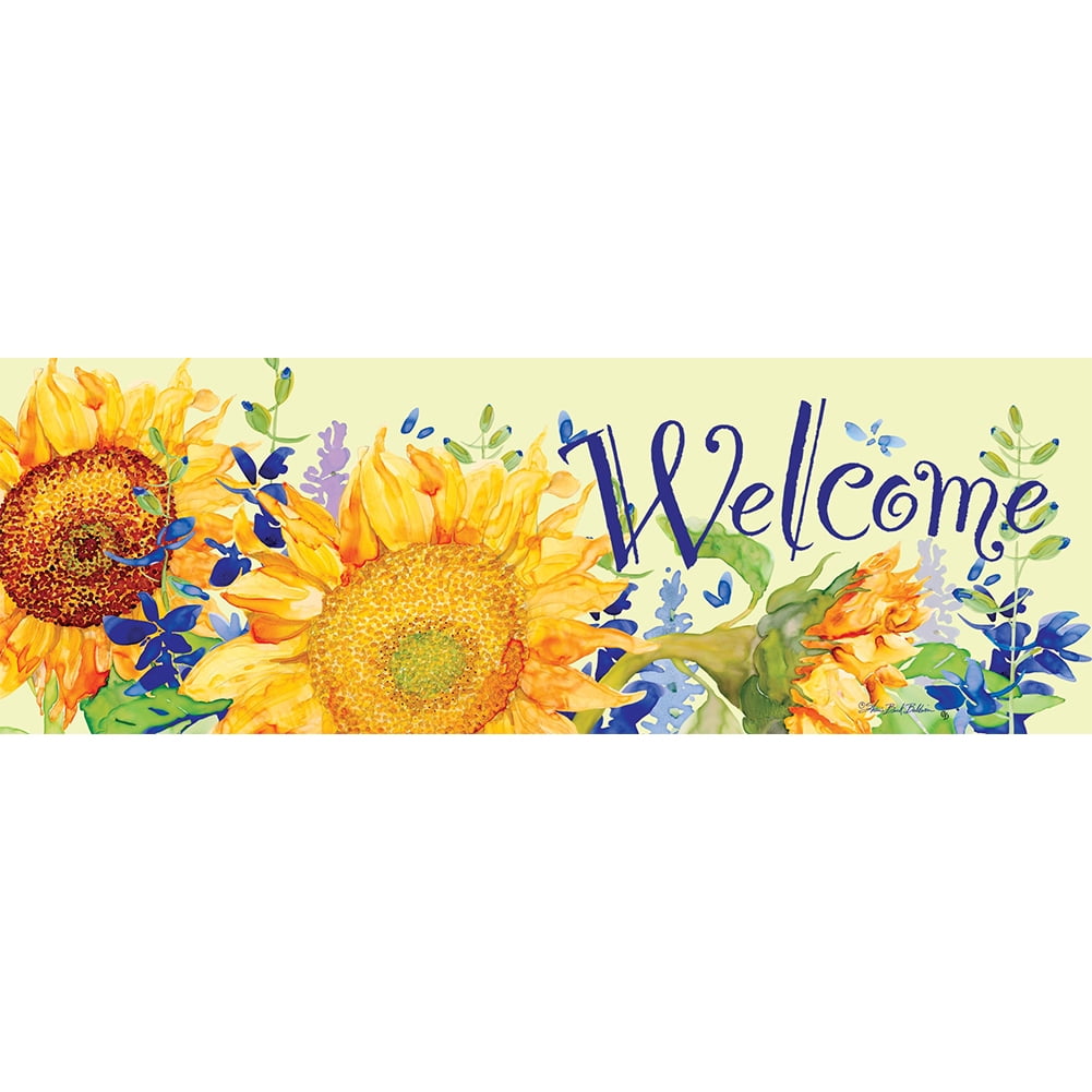 Custom Decor Signature Sign - Happy Sunflowers, 15" x 5" - Walmart.com