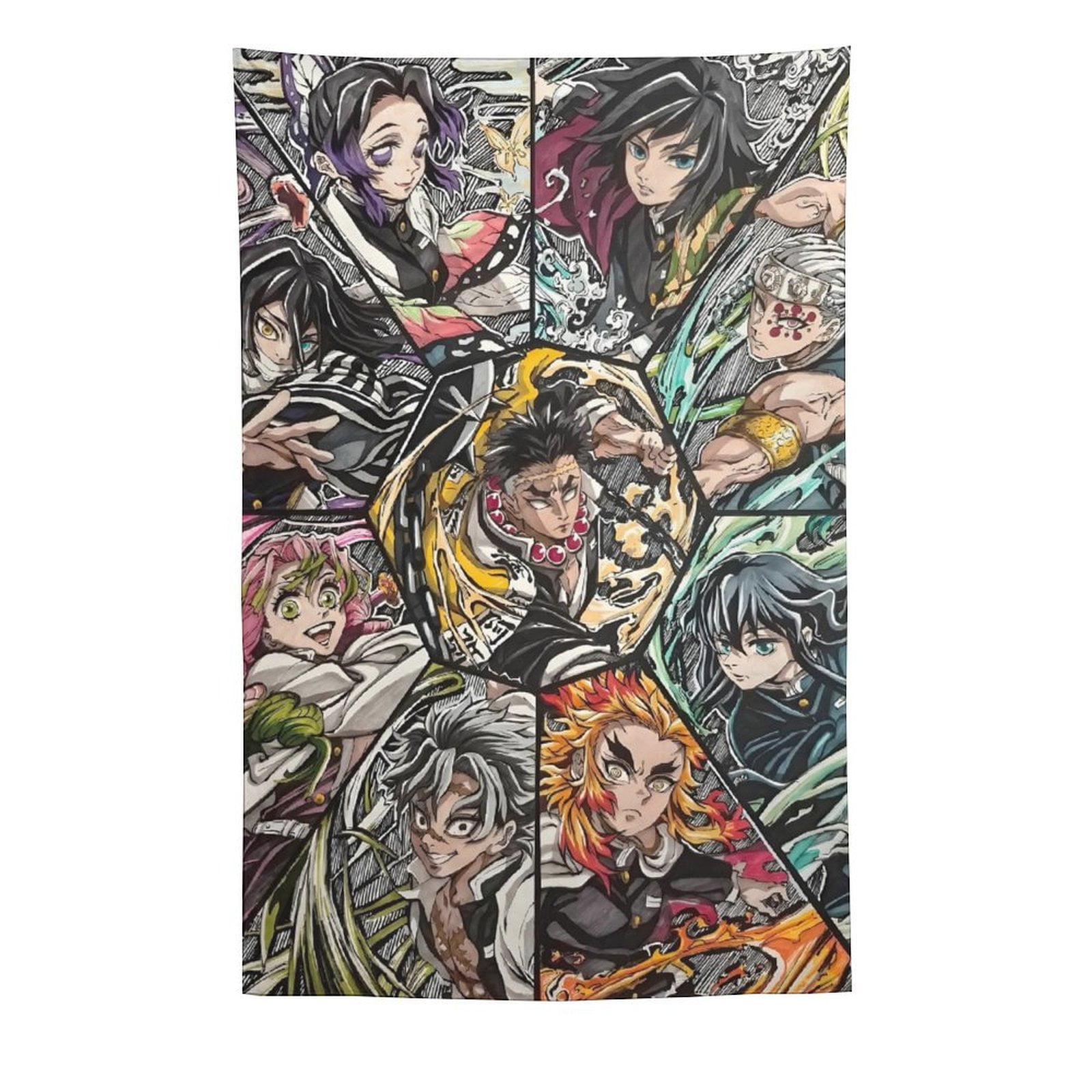 Custom Demon Slayer Tapestry wall hanging poster hanging painting ...