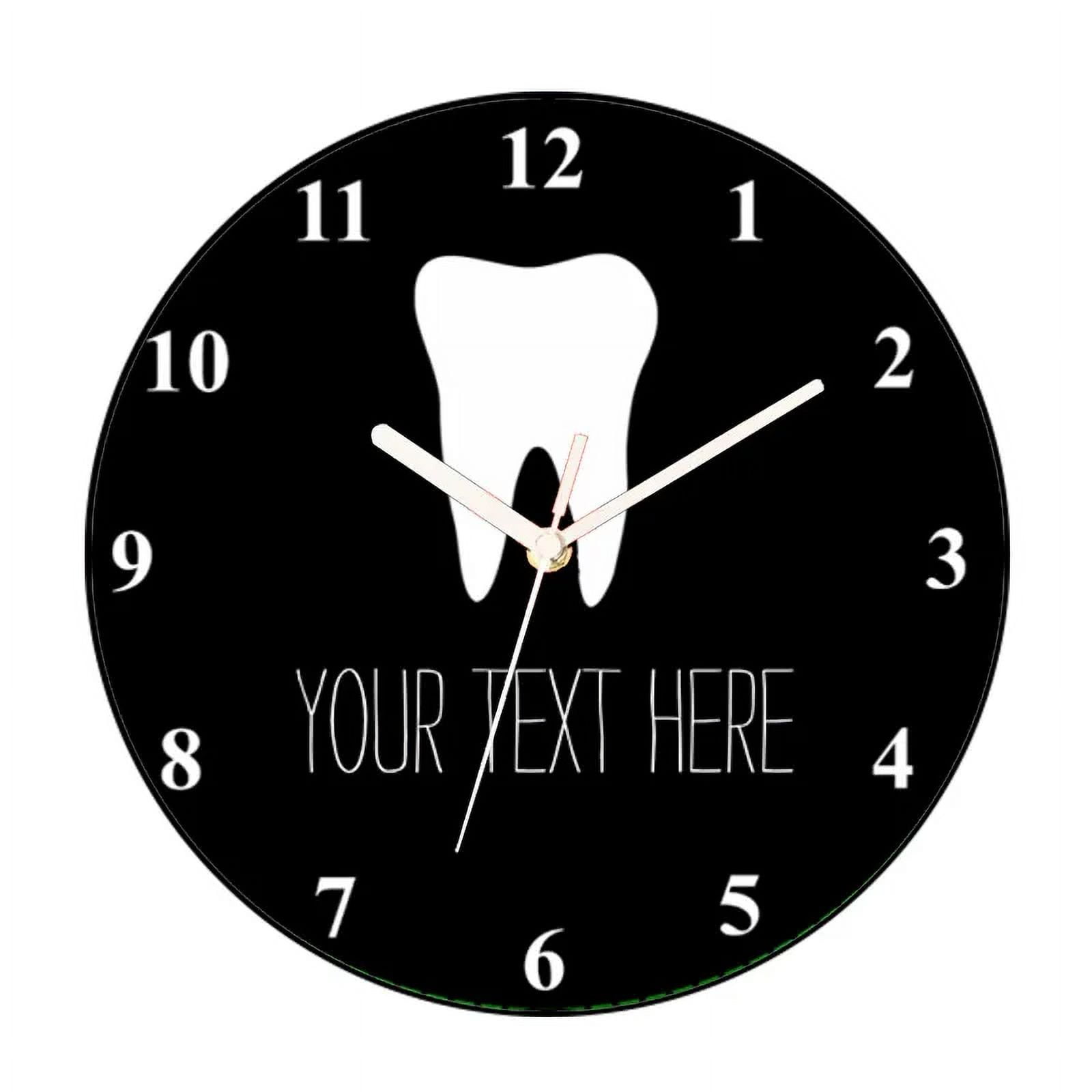 Custom Dentist Office Wall Clock with Tooth Logo for Dental Clinic ...