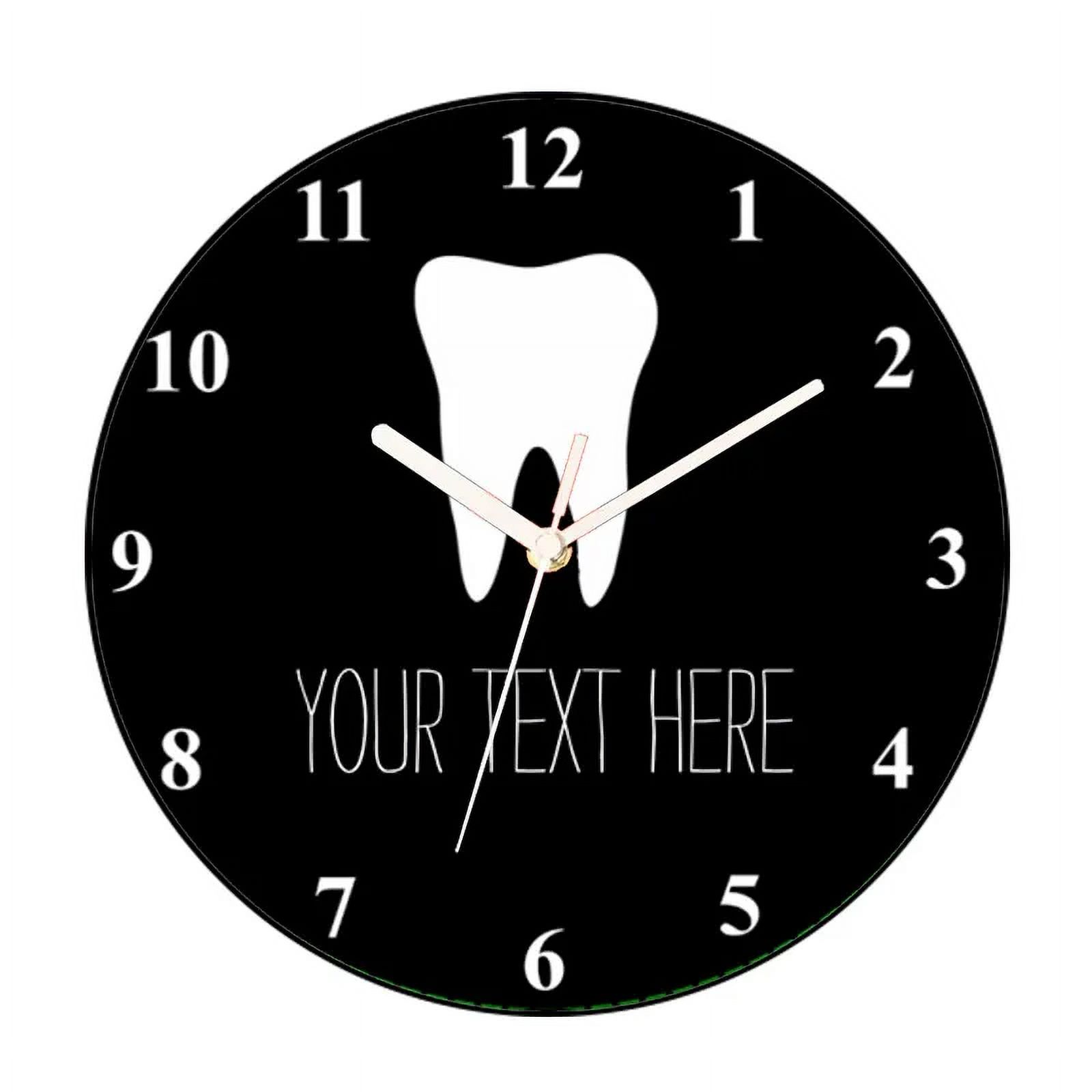 Custom Dentist Office Wall Clock with Tooth Logo for Dental Clinic ...